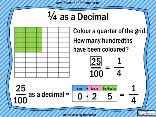 Halves, Quarters and Three Quarters as Decimals - Year 4 | Teaching ...