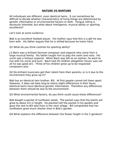 What is Sociology? - (6/7) Nature vs. Nurture (AQA Sociology GCSE ...