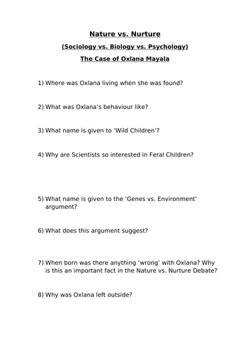 What is Sociology? - (6/7) Nature vs. Nurture (AQA Sociology GCSE ...