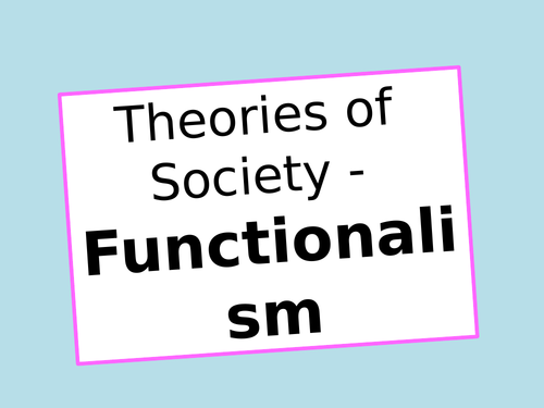Functionalism - Key Concepts 2/8 (AQA GCSE / AS Sociology) | Teaching ...