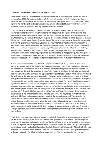 GCSE 9-1 AQA English Literature Poetry Love and Relationships NOTES ...