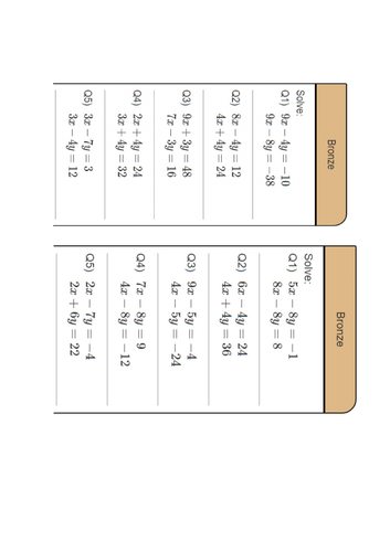 Simultaneous Equations Worksheets Levelled | Teaching Resources
