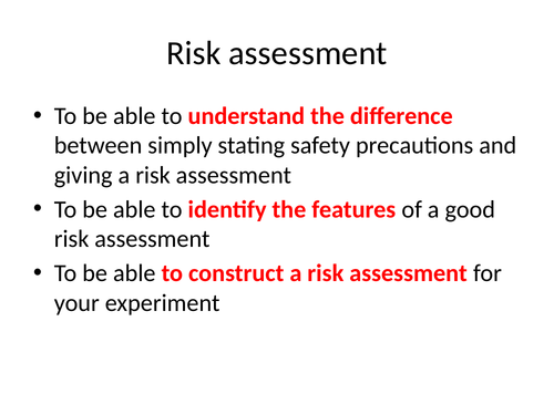 How to write an effective risk assessment in science | Teaching Resources