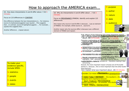 America 1840-195 exam technique Mat. | Teaching Resources