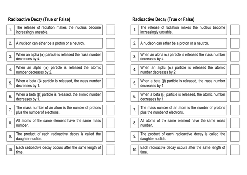 Radioactive Decay | Teaching Resources