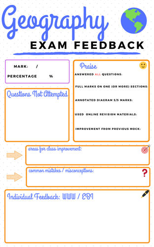 Whole-Class Geography Exam Feedback Sheet | Teaching Resources Whole-Class Geography Exam Feedback Sheet | Teaching Resources