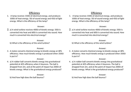 Efficiency problems | Teaching Resources