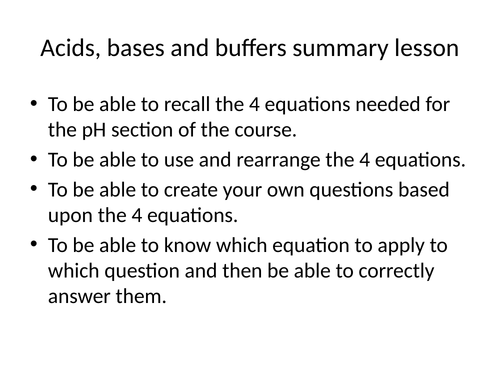 A Level Chemistry pH Summary Mind Map / Revision Aid | Teaching Resources