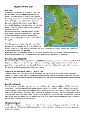 England before 1066 - KS3 History | Teaching Resources