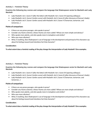 Macbeth and Literary Theory | Teaching Resources