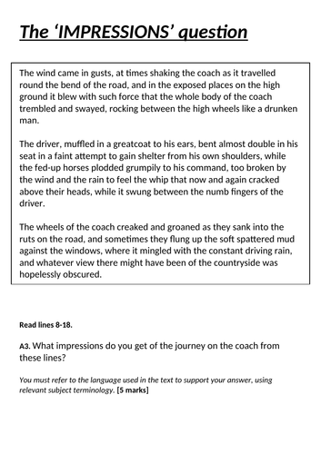 EDUQAS 'IMPRESSIONS' 2019 - 3 different lessons & extracts (GCSE ...