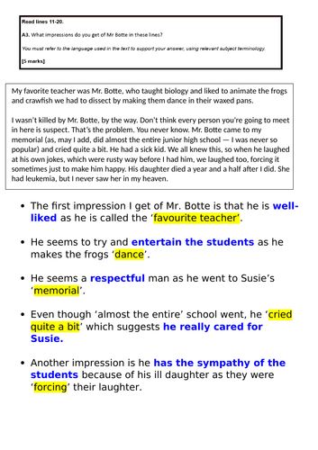 EDUQAS 'IMPRESSIONS' 2019 - 3 different lessons & extracts (GCSE ...