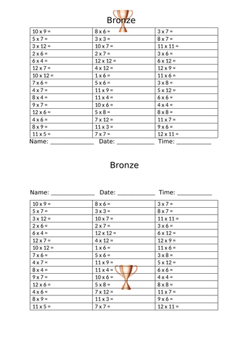 Times Table League/Club | Teaching Resources