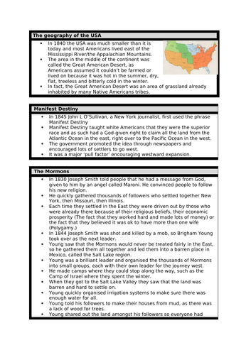 AQA America: Expansion and Consolidation revision guide for class led ...