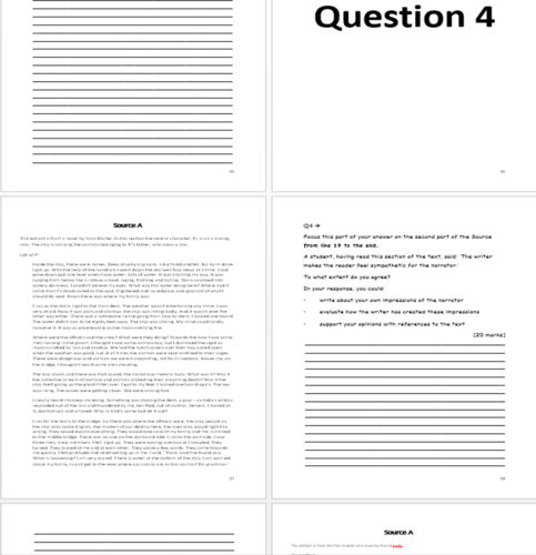 Revision Booklet: AQA Language Paper 1 | Teaching Resources