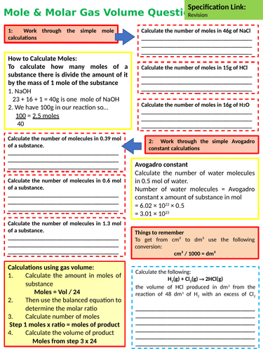 FREE GCSE Chemisty (Science) Moles & Molar Volume Practice Exam ...