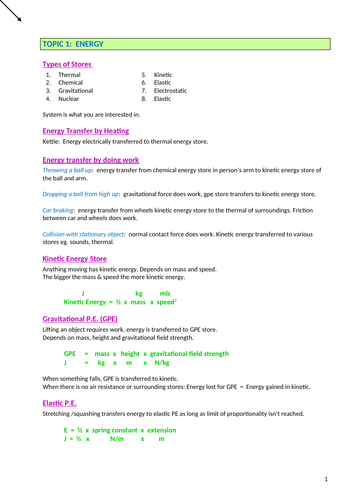 FREE GCSE 9-1 AQA Paper 1 Physics Higher Tier COMPLETED Notes ...