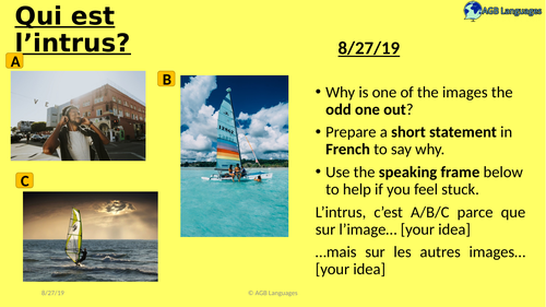 French Free Time Photo Activity 2 (KS4) | Teaching Resources