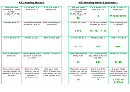 UKS2 Morning Maths Sheets (LA) | Teaching Resources