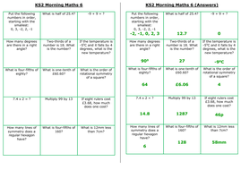 UKS2 Morning Maths Sheets (LA) | Teaching Resources