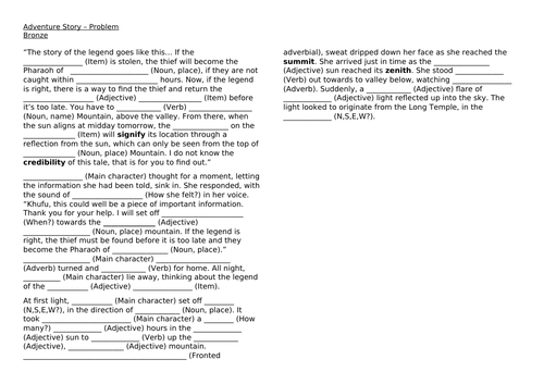 Ancient Egyptian Adventure Story - Week 3 Planning and Resource ...