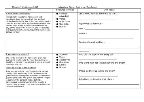 Ancient Egyptian Adventure Story - Week 4 Planning and Resource ...