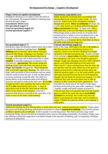 GCSE OCR psychology development topic | Teaching Resources