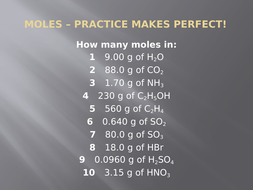 GCSE Chemistry Moles and Calculations Revision | Teaching Resources