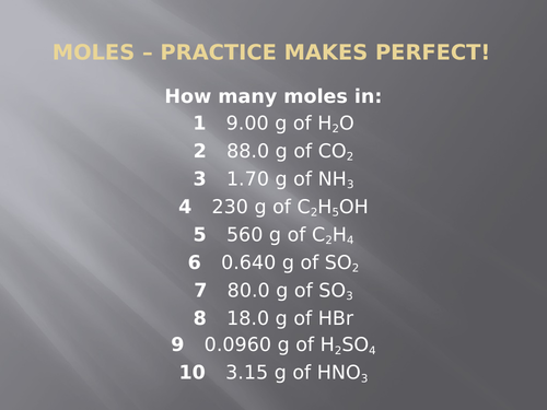 GCSE Chemistry Moles and Calculations Revision | Teaching Resources