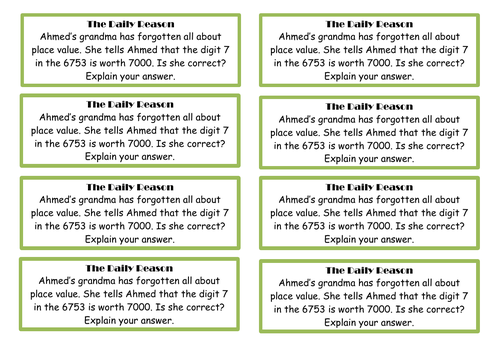 Year 4 - Partitioning and Place value anchor tasks and questions ...