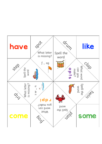 Phonics Fortune Teller Tricky Words HAVE SOME COME LIKE | Teaching ...