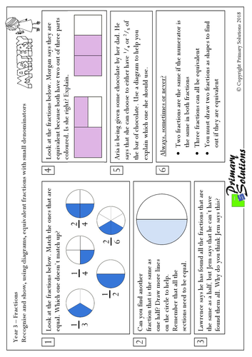 Mastery Maths - Year 3 Reasoning - Fractions | Teaching Resources Mastery Maths - Year 3 Reasoning - Fractions | Teaching Resources