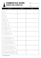 Carboxylic Acid Worksheet | Teaching Resources