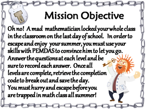 End of Year Escape Room Math: Order of Operations Game (4th 5th 6th 7th ...