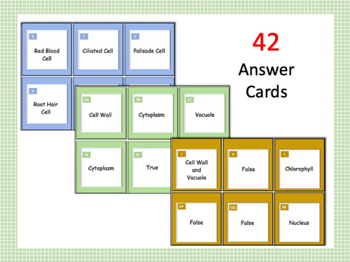 Plant and Animal Cells KS3 - 42 Question Card Sort Team Game | Teaching ...