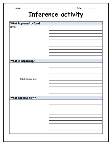 Inference Worksheet + Questions & Learning Objectives | Teaching Resources