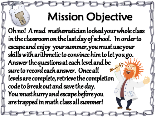Adding and Subtracting Integers Game: Escape Room End of Year Math ...