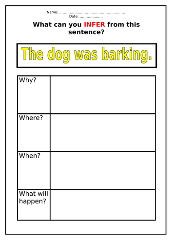 Inference: Sentences to INFER! | Teaching Resources