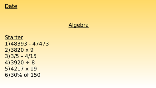 Year 6 Algebra Lessons/ Resources | Teaching Resources