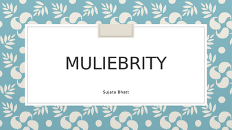 Muliebrity - Sujata Bhatt | Teaching Resources