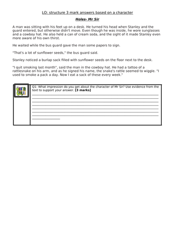 Year 6 Reading SATs revision - 3 mark answers | Teaching Resources
