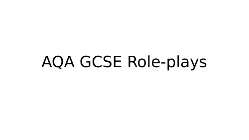 AQA GCSE German Role-plays introduction | Teaching Resources