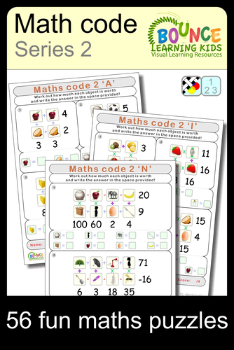 Maths code 2: Visual number puzzle distance learning worksheets ...