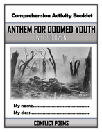Anthem for Doomed Youth Comprehension Activities Booklet! | Teaching ...