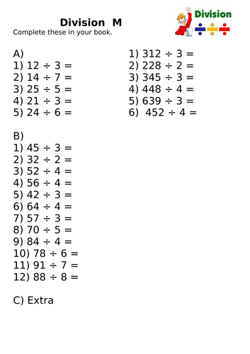 Basic Division - building up to chunking | Teaching Resources