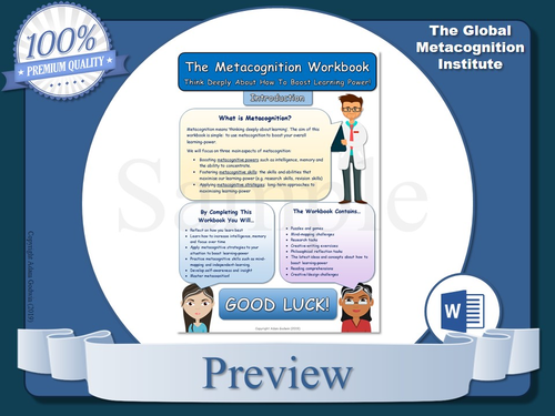 The Metacognitive Printable Workbook [Metacognition Tool - 16/20 ...