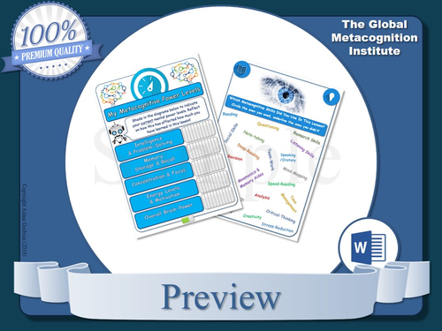 Metacognition Mini-Reflection-Worksheets (x10 Types) [Metacognitive ...