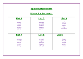 Spelling for Y4 | Teaching Resources