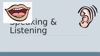 Speaking and Listening | Teaching Resources