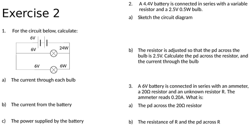 A Level Physics Electricity 3: Circuits and Components | Teaching Resources